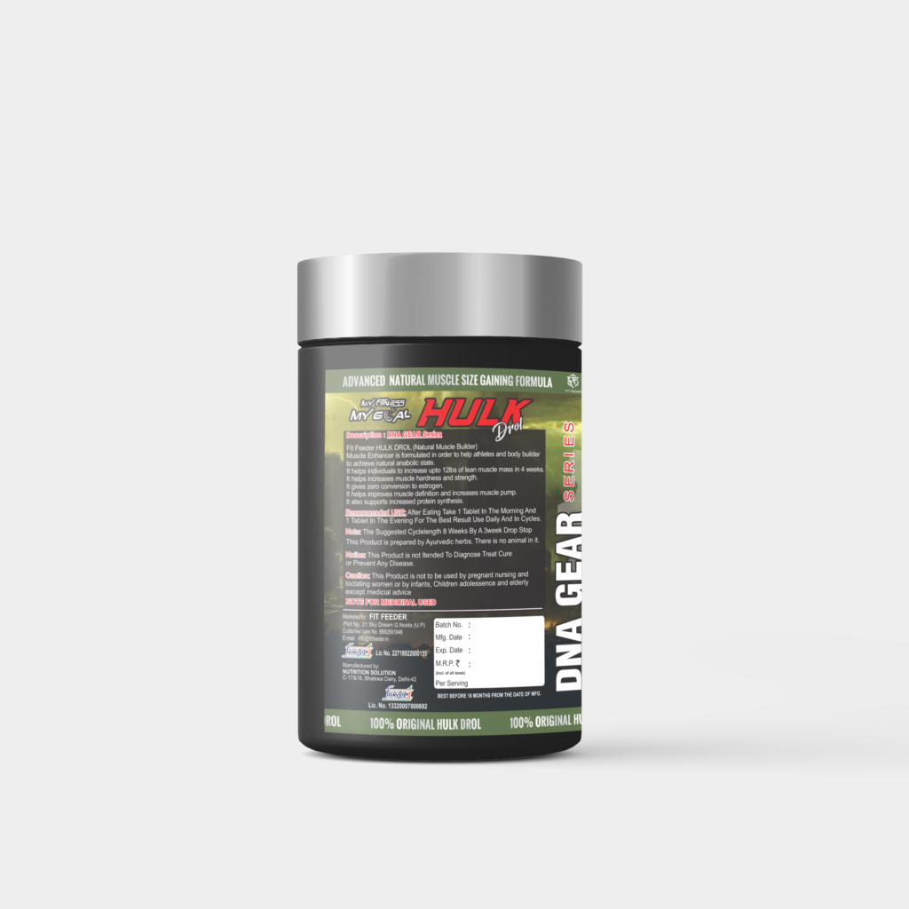 Hulk Drol Tablet Natural Size Gain Advanced Formula Fit Feeder